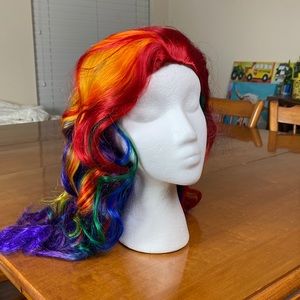 Accessories | Rainbow Multi Color Wig Purple Blue Pink Green Cosplay ...